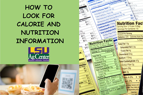 How to look for calorie, nutrition information | Webster Parish Journal